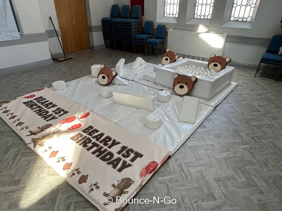 Beary 1st Birthday Soft Play Set Up - Bouncy Castle Hire Wigan | Rodeo ...