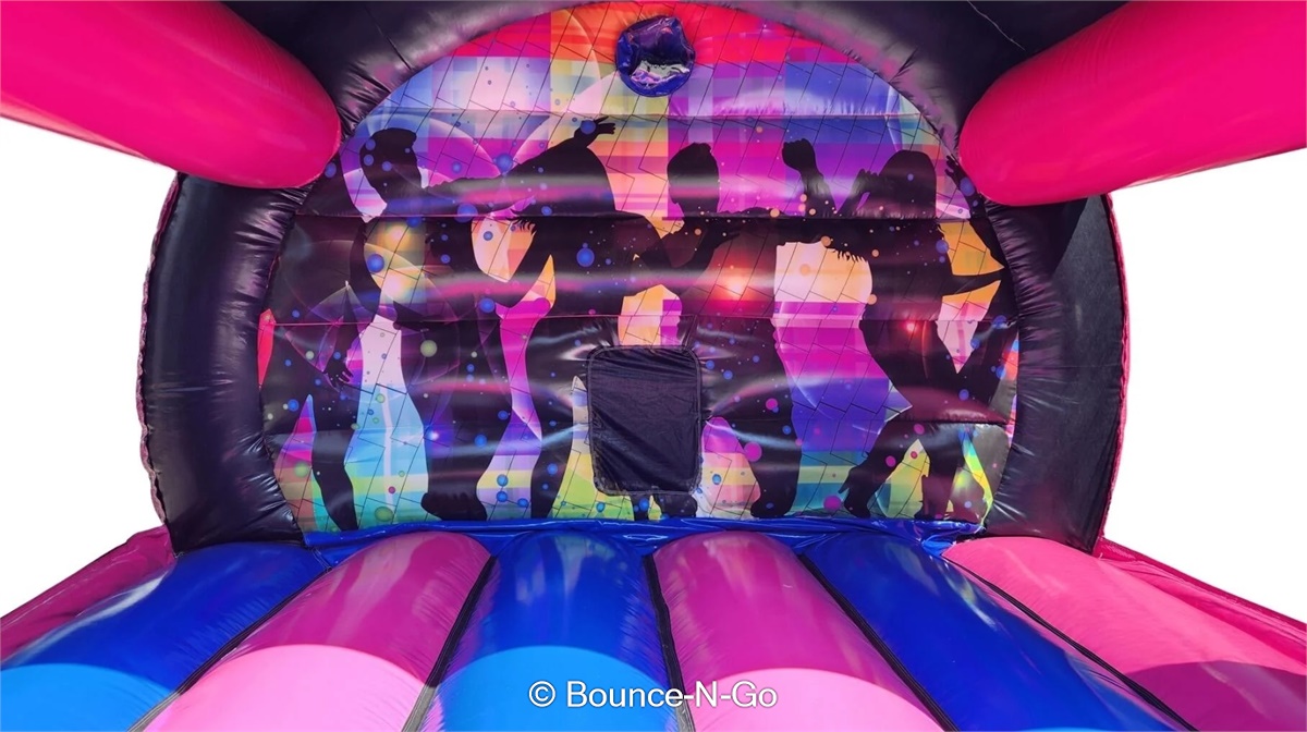 Disco Dance Curved Bouncer - Bouncy Castle Hire Wigan | Rodeo Bull Hire ...