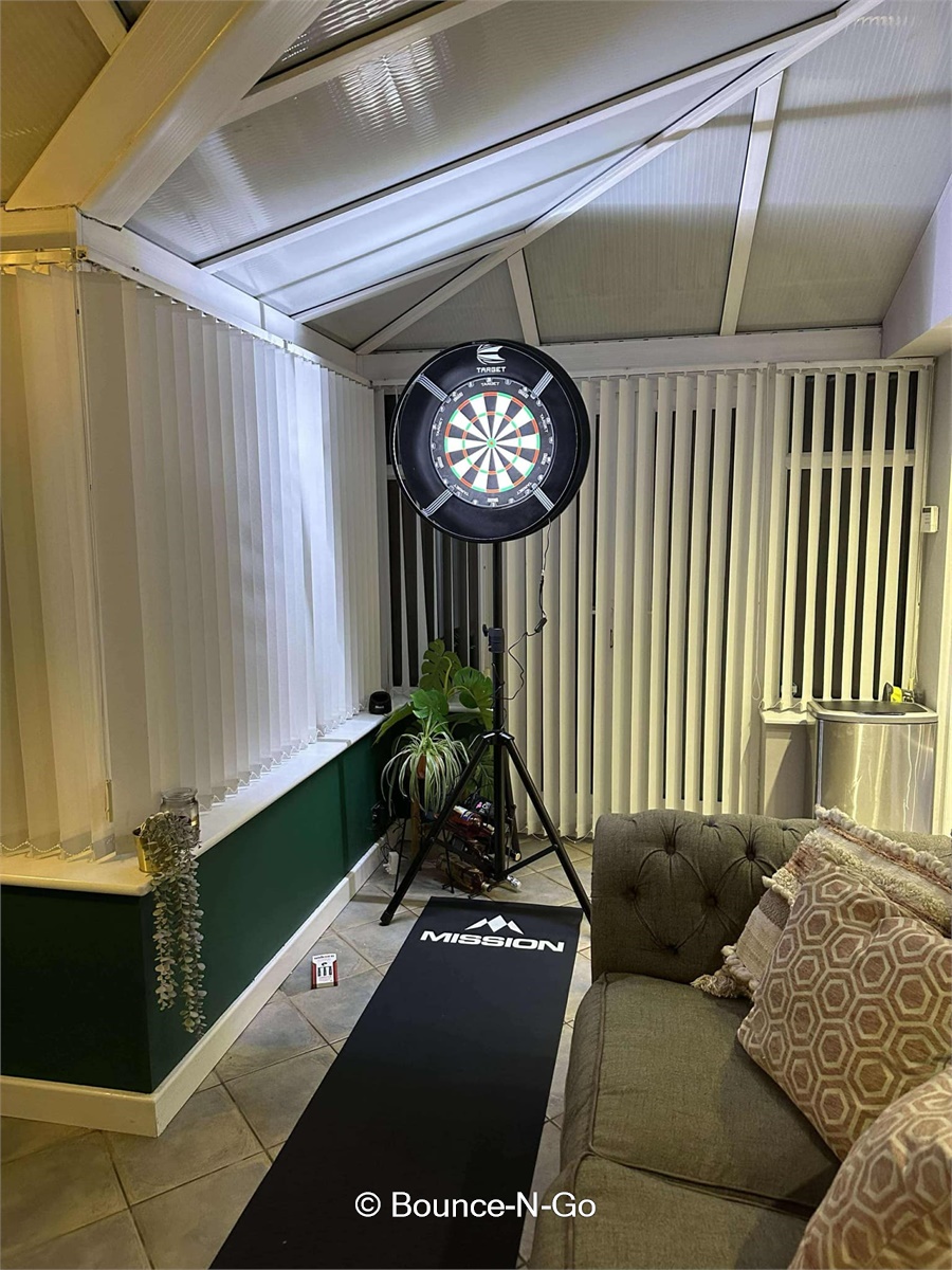 Portable Darts Set Up With Surround, Light and Mat - Bouncy Castle Hire ...