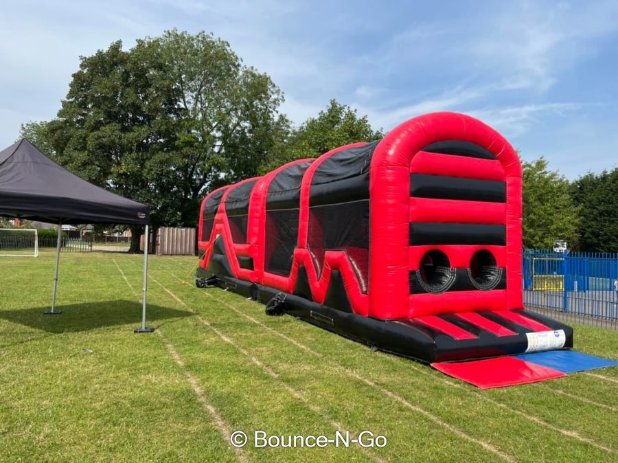 Red & Black Obstacle Course - Bouncy Castle Hire Wigan | Rodeo Bull ...