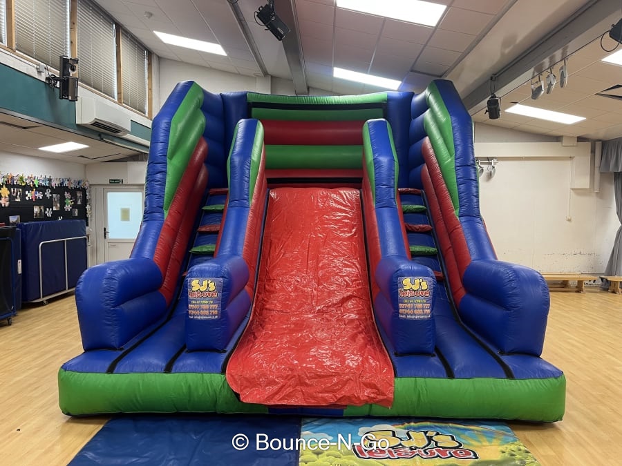 Red, Blue & Green Slide - Bouncy Castle Hire Wigan | Rodeo Bull Hire ...