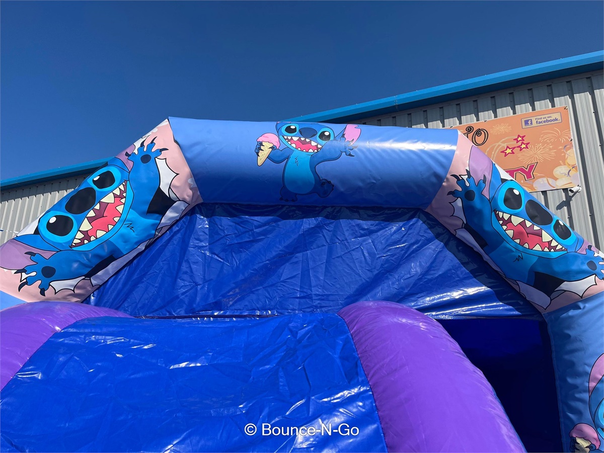Stitch Bouncy Castle Front Slide Combo - Bouncy Castle Hire Wigan ...