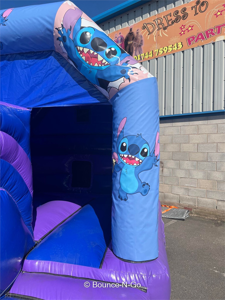 Stitch Bouncy Castle Front Slide Combo - Bouncy Castle Hire Wigan ...