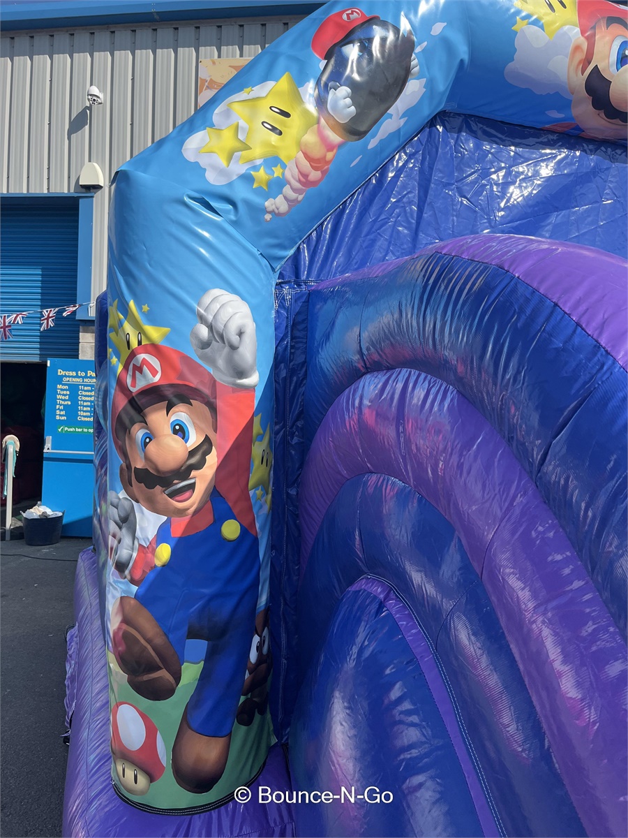 Super Mario Bouncy Castle Front Slide Combo - Bouncy Castle Hire Wigan ...